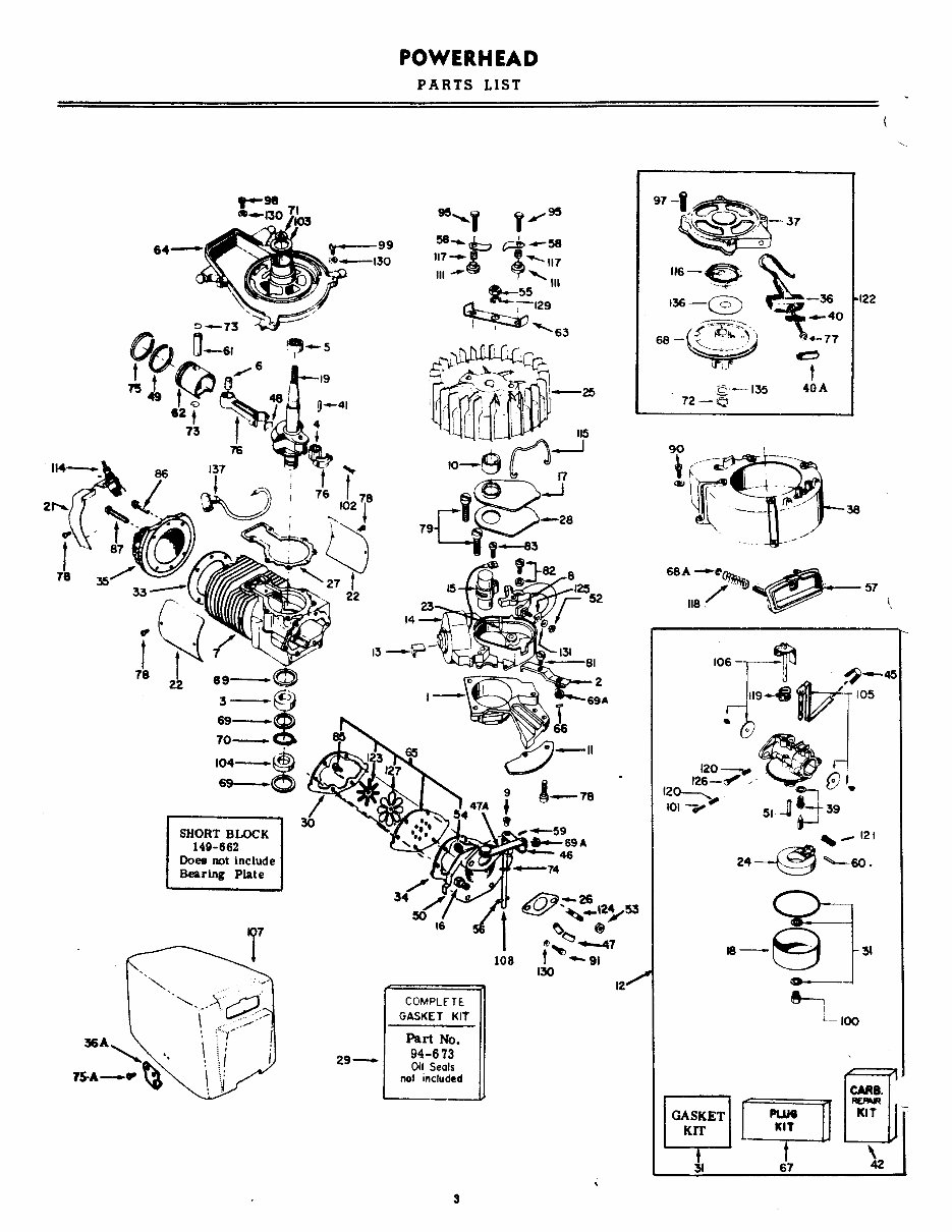 Clinton outboard J700 7 hp owners & parts manual