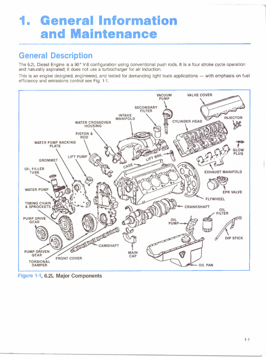 GM 6.2 Liter Diesel Engine service training manual