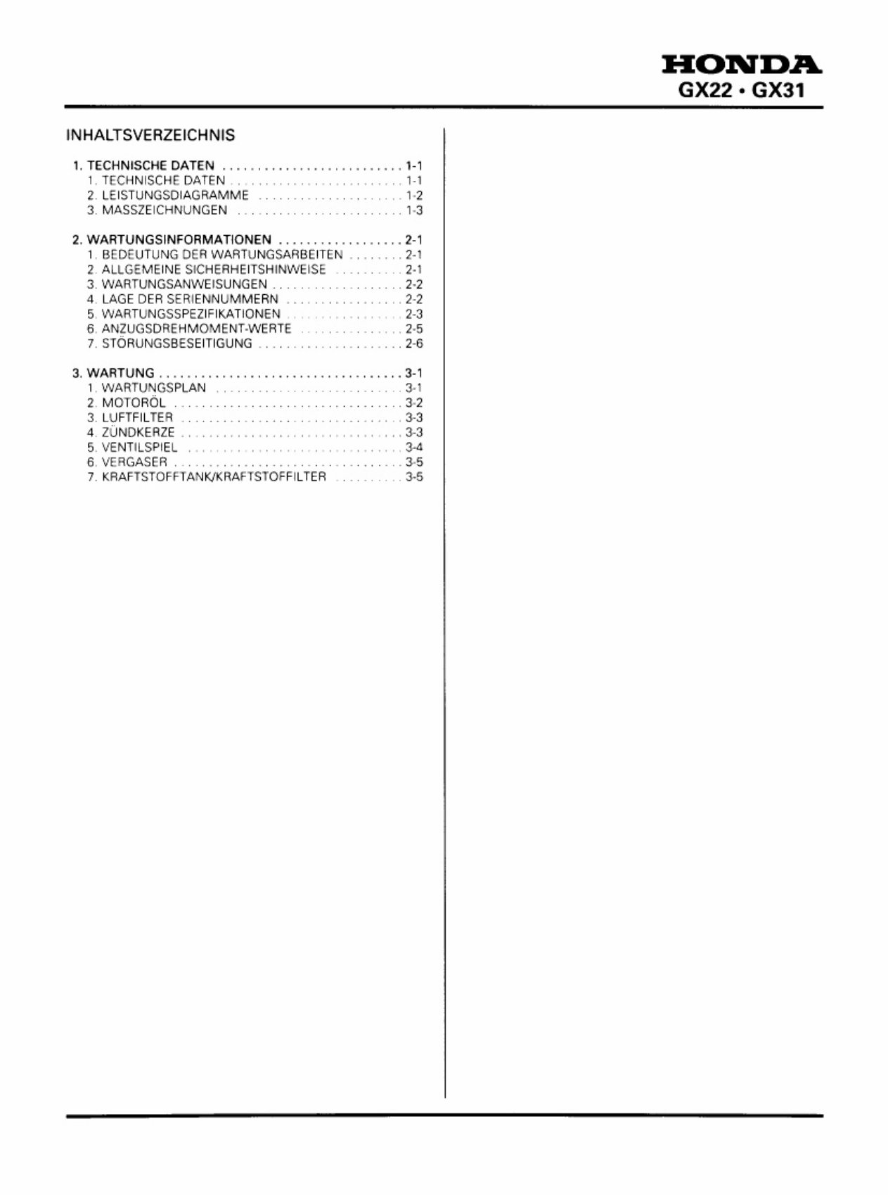 Honda Gx22, Gx31 Engine Workshop Service Repair Manual