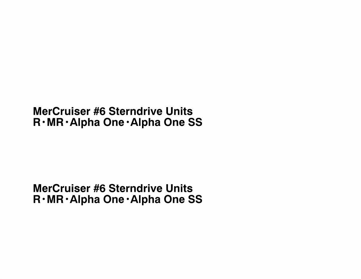 MERCRUISER R MR ALPHA ONE SS OUTDRIVE STERNDRIVE Service Repair Manual ...