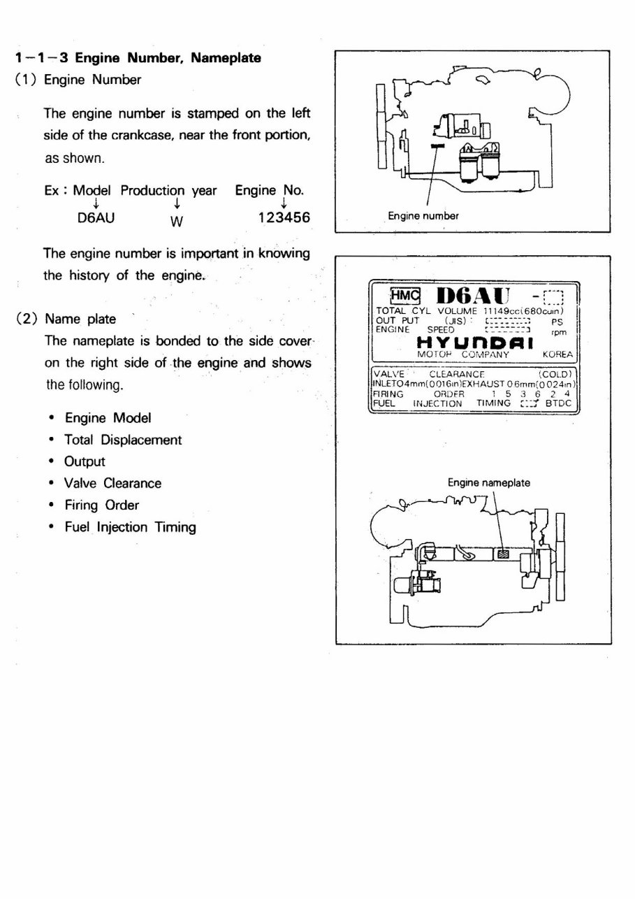 Engine D6A D6AU D6AZ D6AU D6AC Service Workshop Shop Manual