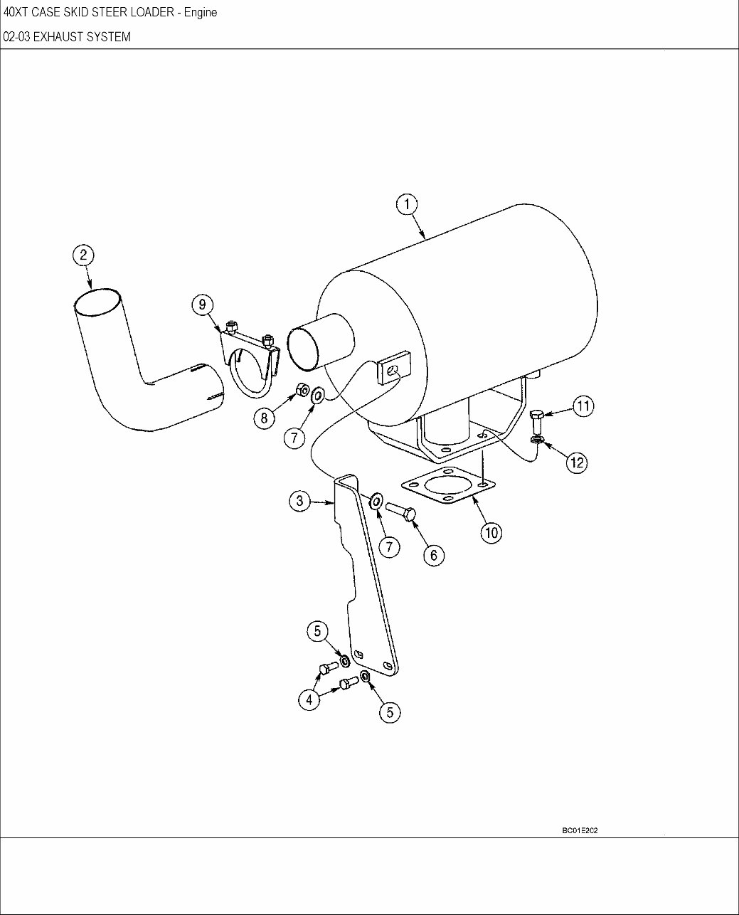 CASE 40XT Skid Steer Loader Parts Catalog Manual