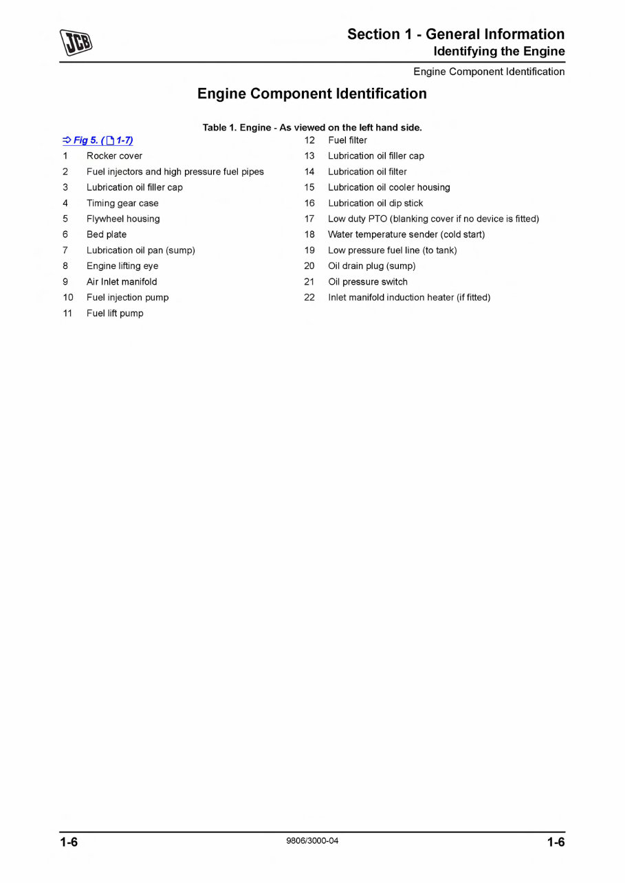 JCB 444 Engine Service Repair Mechanical Manual