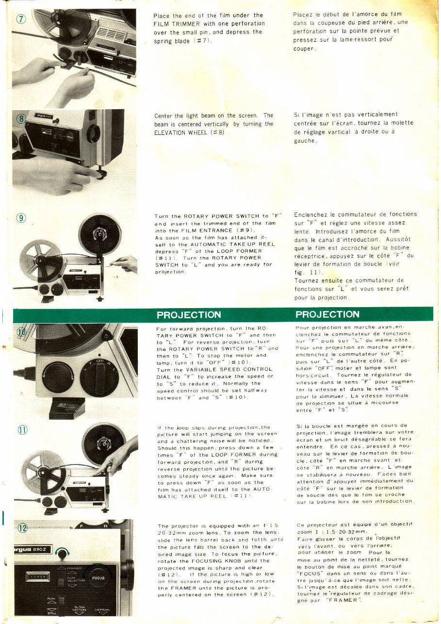 ARGUS 890 Z DUAL MASTER 8MM & SUPER 8 PROJECTOR
