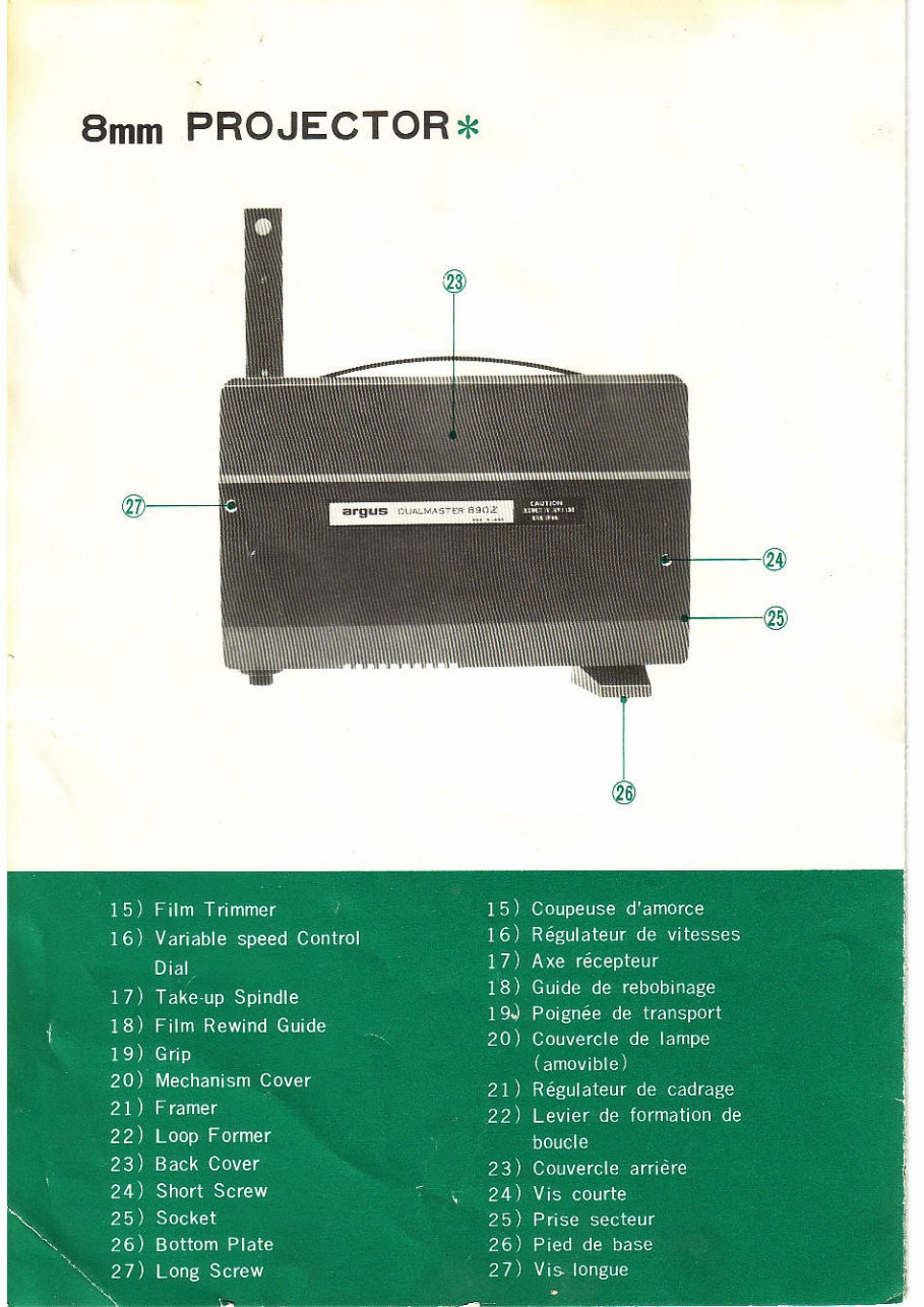 ARGUS 890 Z DUAL MASTER 8MM & SUPER 8 PROJECTOR