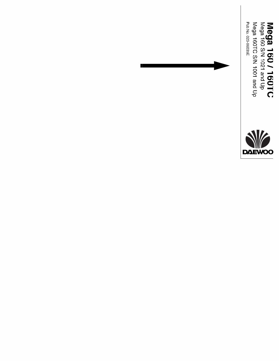 DAEWOO DOOSAN MEGA 160 / 160TC V Wheel Loader Service Manual ...