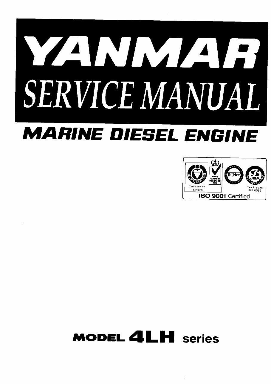 Yanmar Marine Diesel Engine 4LH-TE, 4LH-HTE, 4LH-DTE, 4LH-STE Service Repair Workshop Manual
