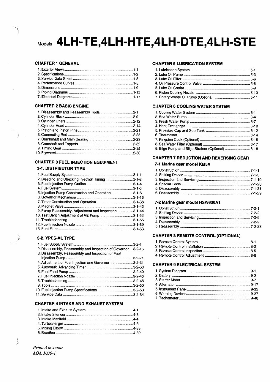 Yanmar Marine Diesel Engine 4LH-TE, 4LH-HTE, 4LH-DTE, 4LH-STE Service Repair Workshop Manual