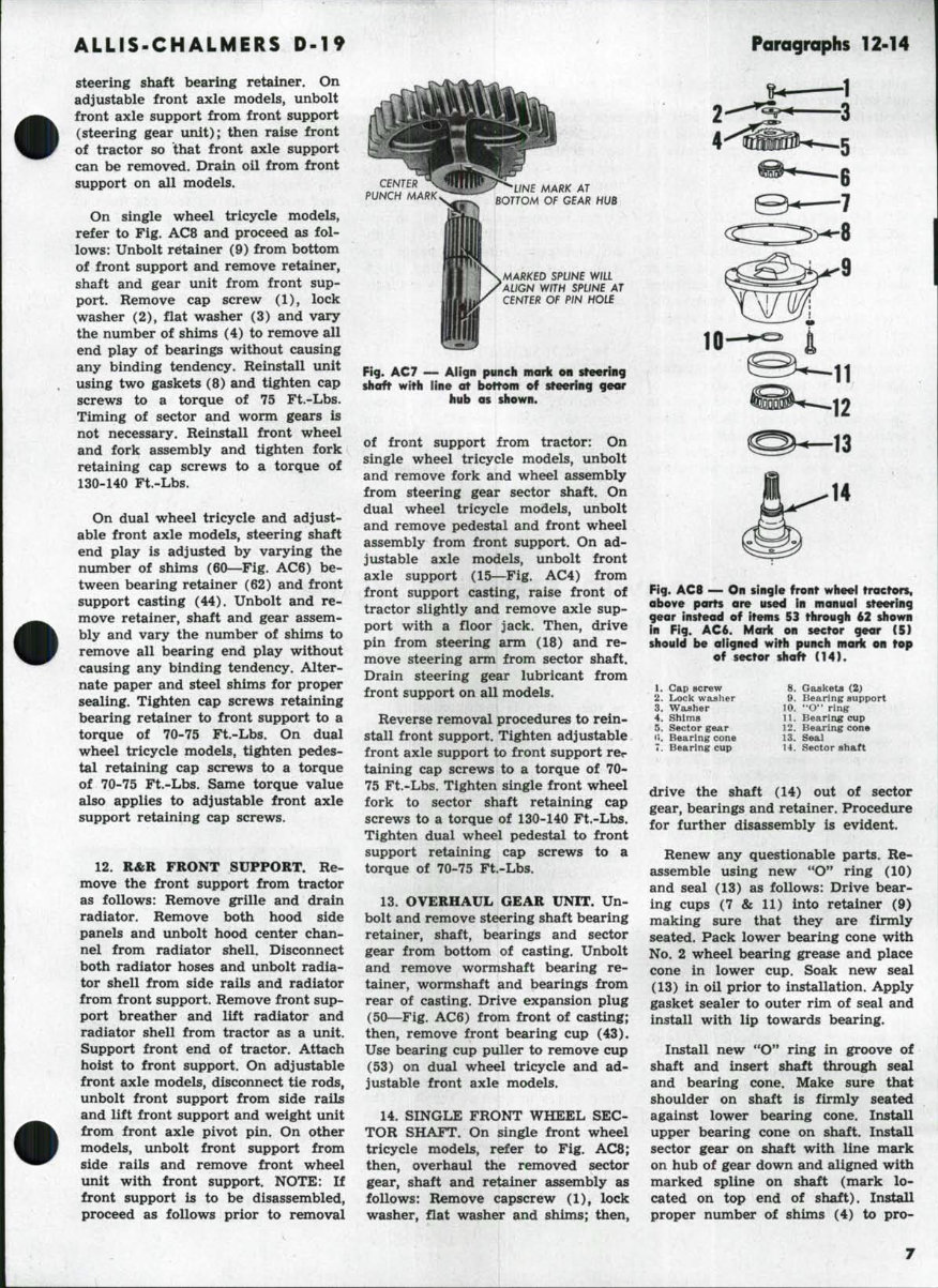 * Allis Chalmers D19 & D-19 Diesel Tractor COMPLETE Service / Repair ...