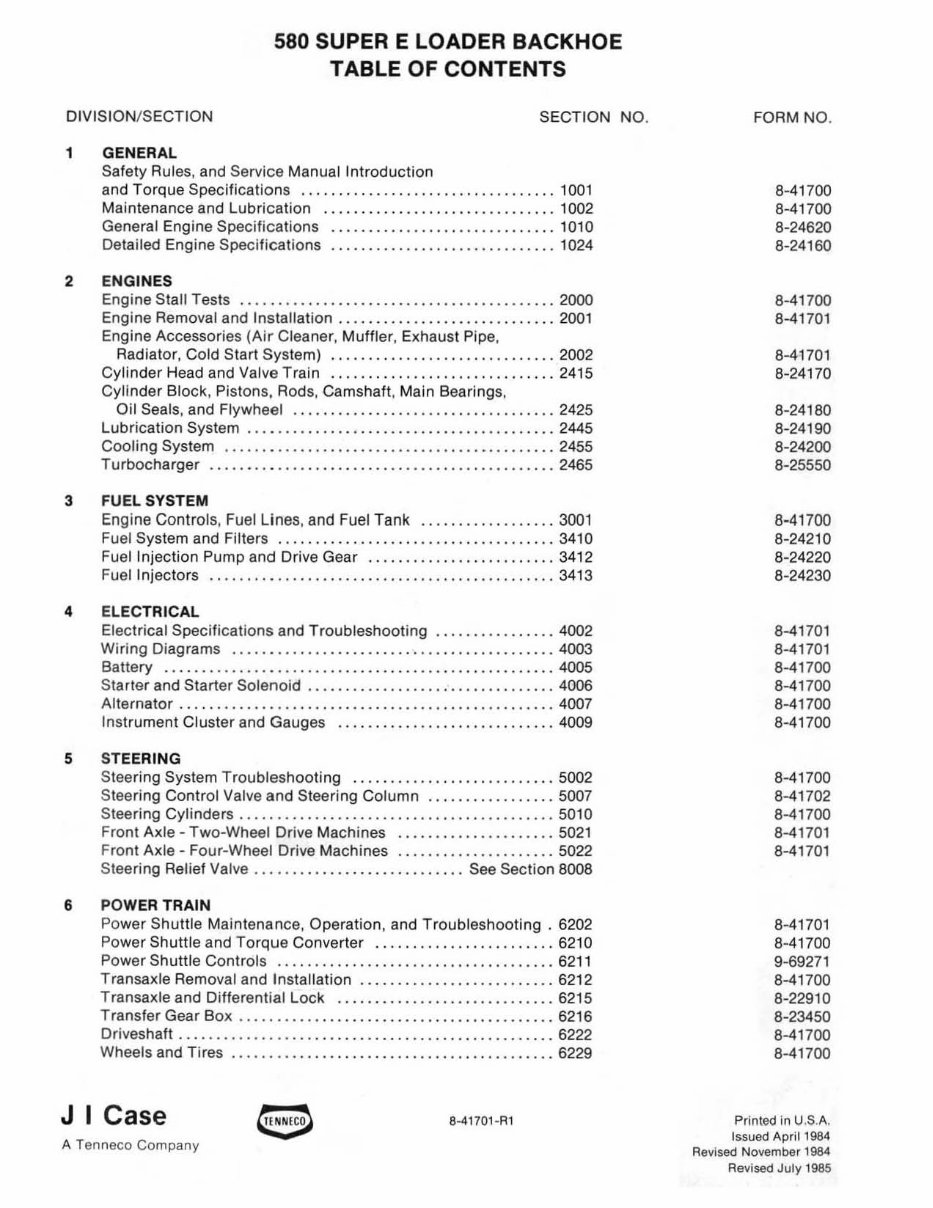 Case 580E 580SE Tractor Illustrated Parts List Manual Catalog - IMPROVED