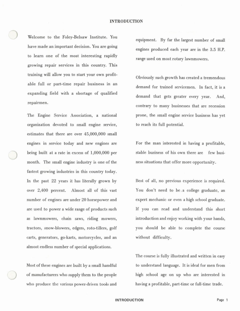 Small Engine Repair & Service - Home Study Course