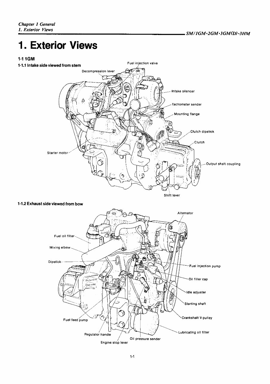 YANMAR 1GM 2GM 3GM 3HM Series Diesel Marine EngineS Full Service ...