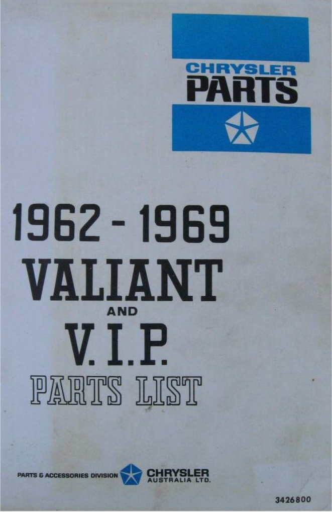 CHRYSLER VALIANT R S AP5 AP6 VC VE VF PACER Parts 1962-1969