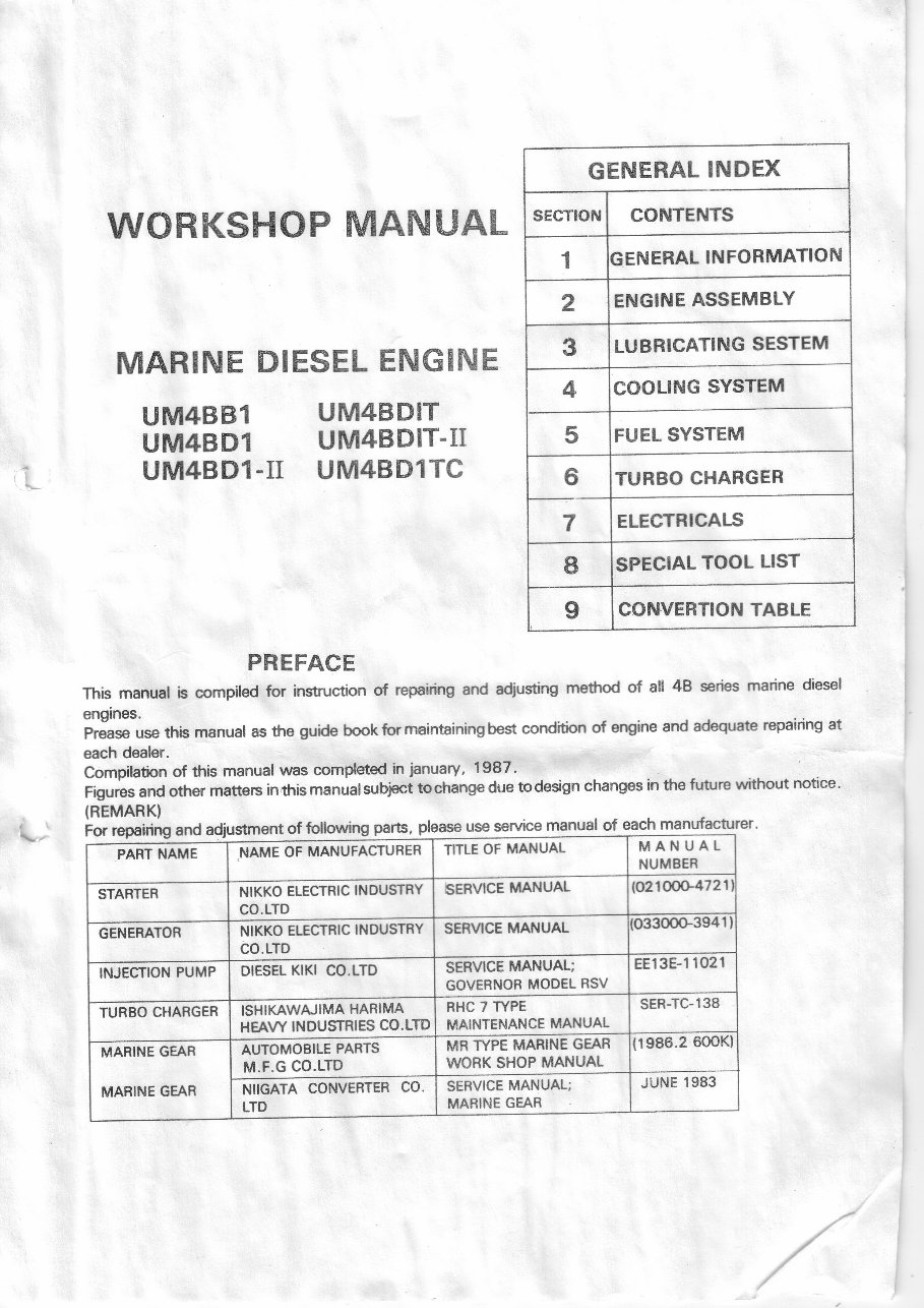 Isuzu Marine Diesel Engine Workshop Manual | Manuals Online Isuzu Marine Diesel Engine Workshop Manual | Manuals Online
