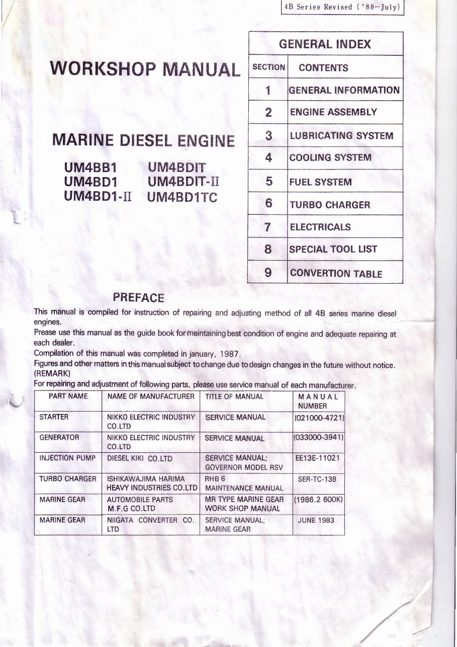 Isuzu Marine Diesel Engine Workshop Manual | Manuals Online Isuzu Marine Diesel Engine Workshop Manual | Manuals Online