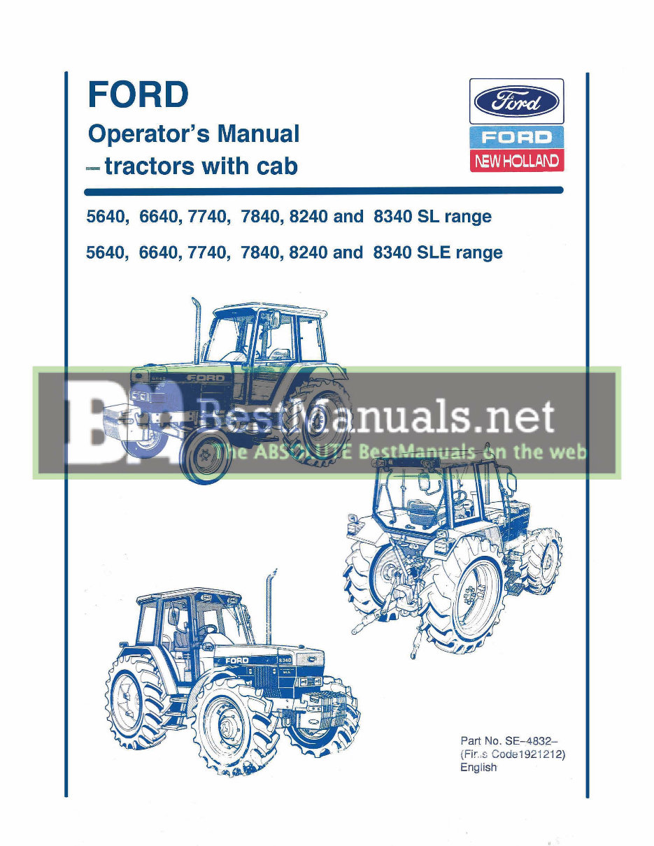 Collection of 2 files - Ford New Holland 7840 Tractor FACTORY Service ...