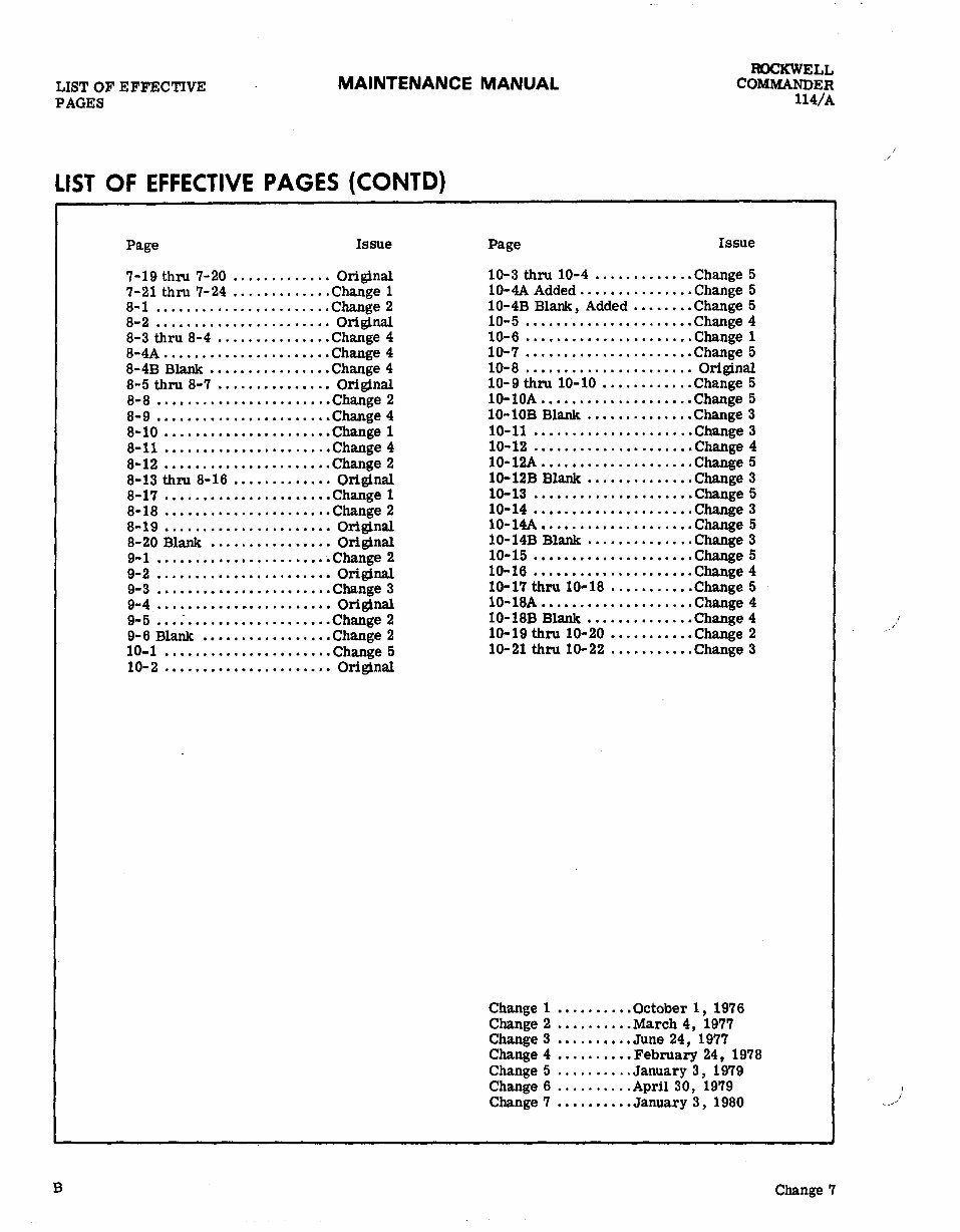Commander Aircraft Commander 114 A Maintenance Manual
