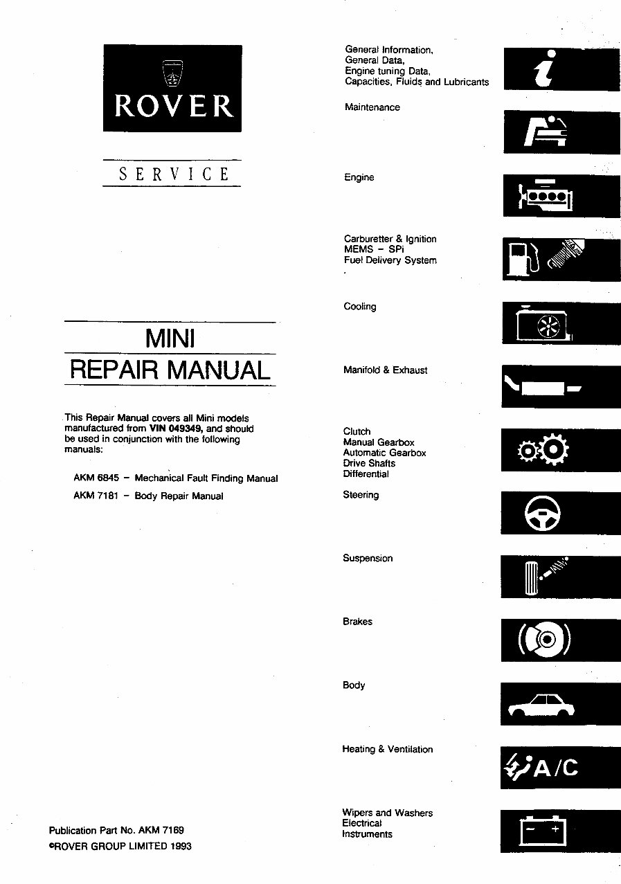 1992-1996 Rover Mini Service & Repair Manual