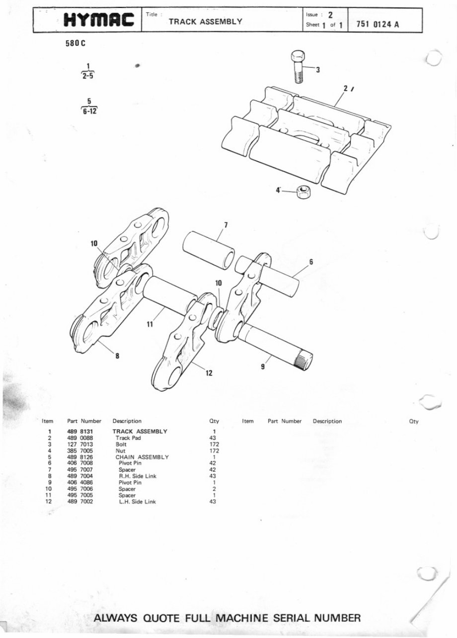 HYMAC 580C Parts Manual | Manuals Online