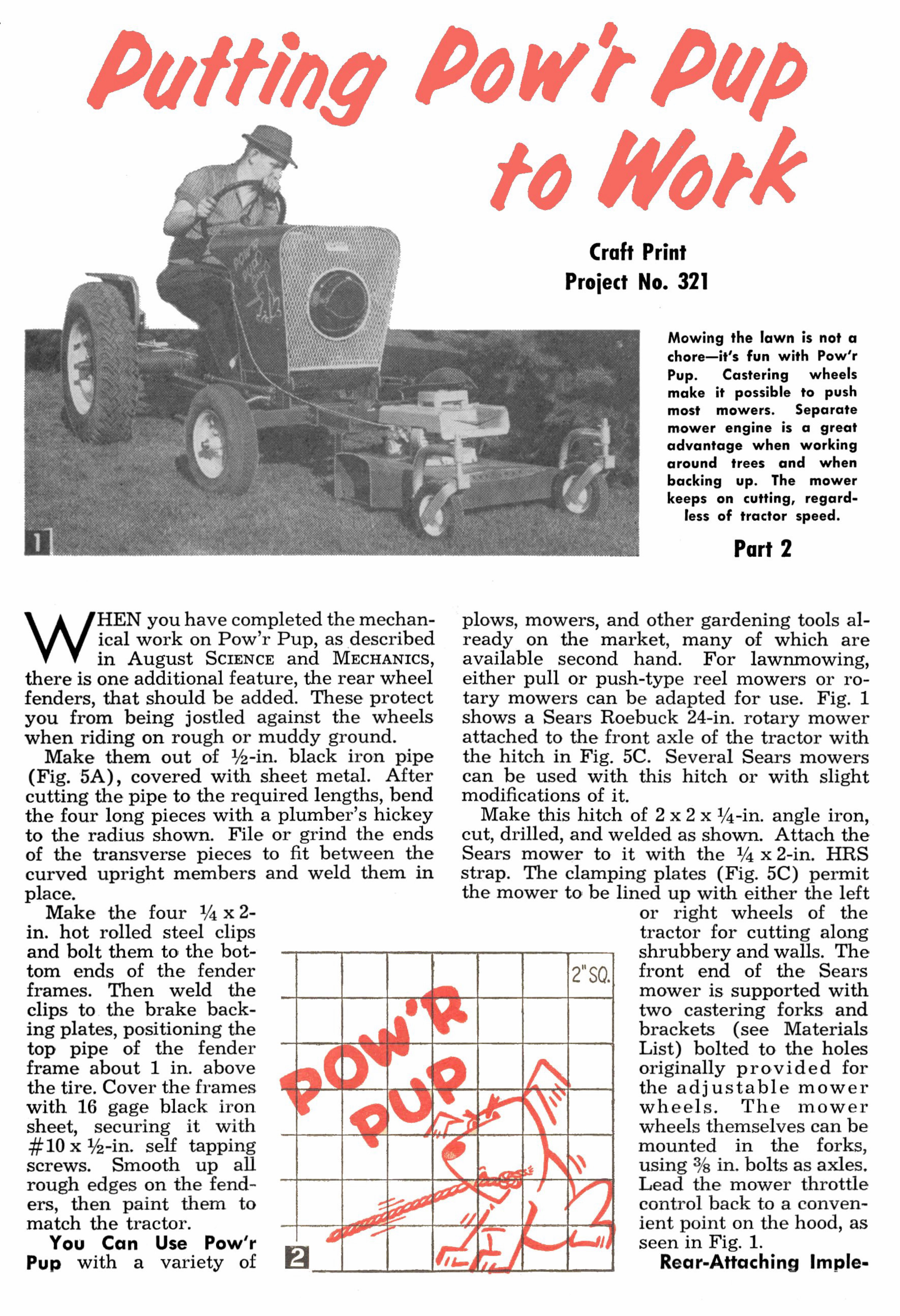 Powr Pup Vintage Midget Tractor Plans | Manuals Online