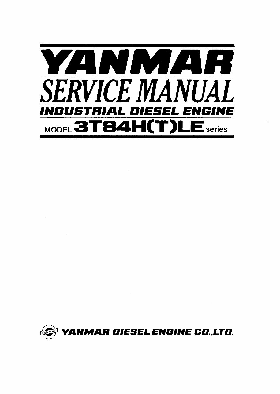 YANMAR 3T84(H) L INDUSTRIAL Diesel Engine Full Service & Repair Manual