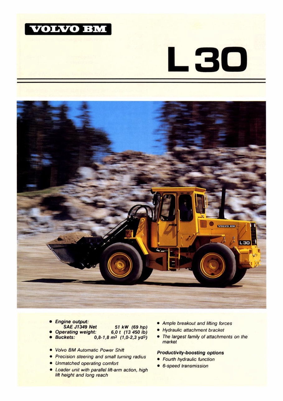 VOLVO BM L30 COMPACT Wheel Loader Service and Repair Manual