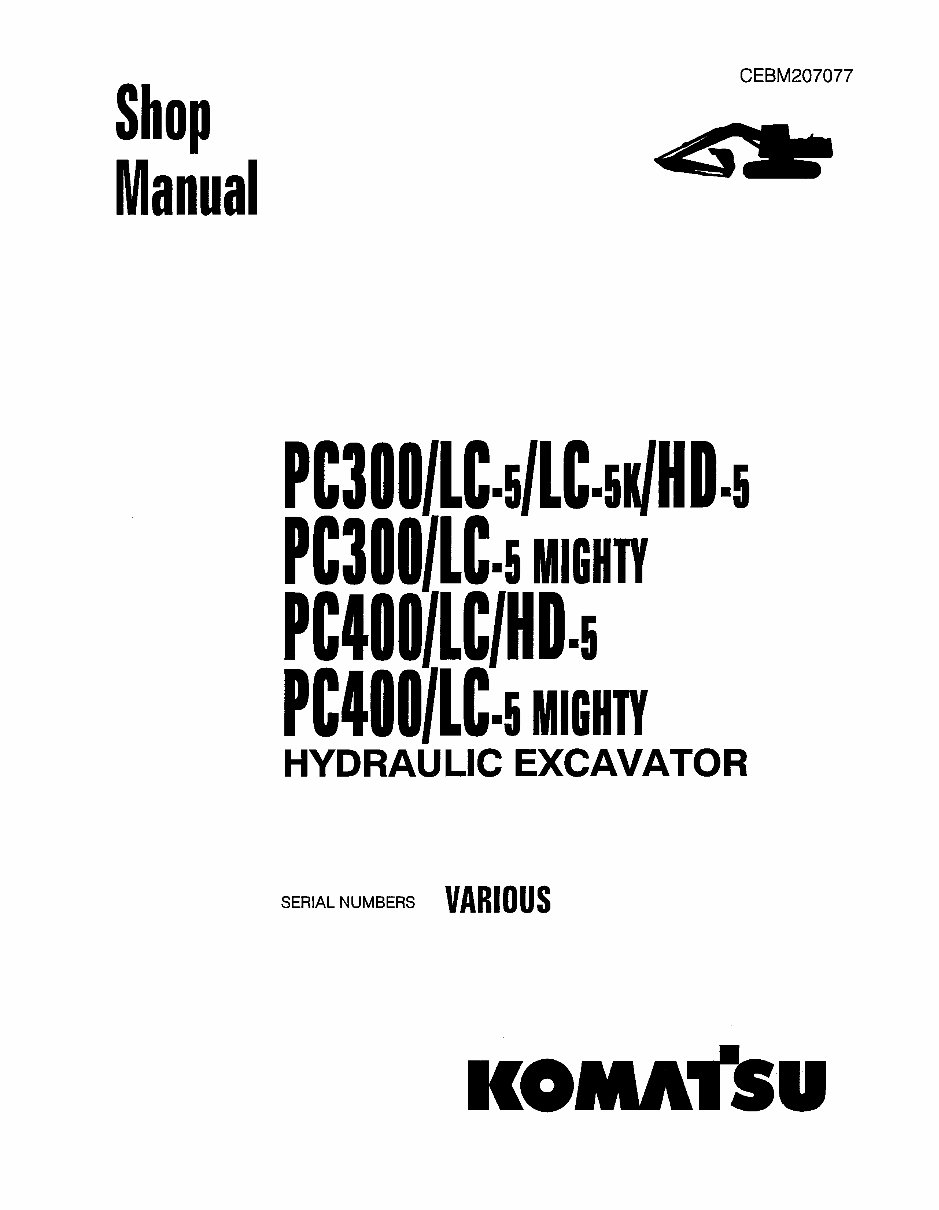 Komatsu PC300-5 and PC400-5 shop manual. | Manuals Online