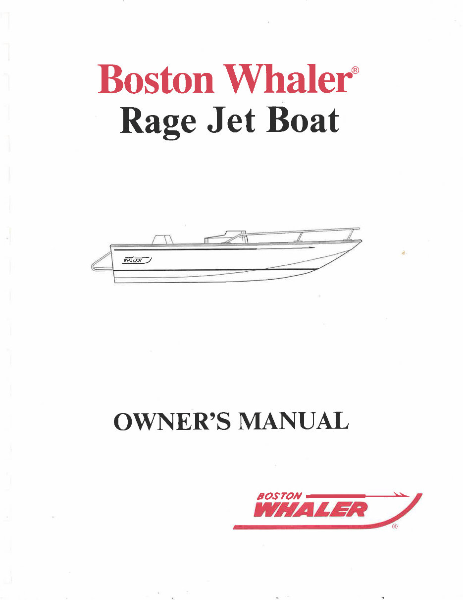 Boston Whaler Rage Jet Boat Owners Manual |Manuals Online