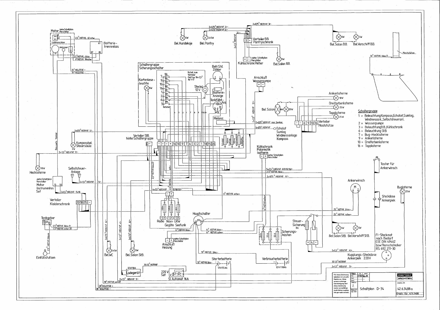 Dehler 31/34 Electrical Wiring diagram |Manuals Online
