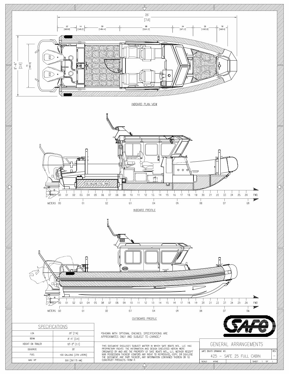 SAFE BOATS International - SAFE 25 Full Cabin GA Drawings () |Manuals ...